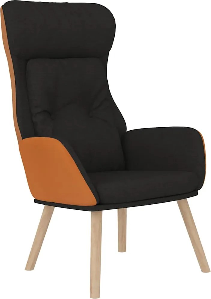 Relaxační křeslo s podnožkou černá umělá kůže a textil 3097766