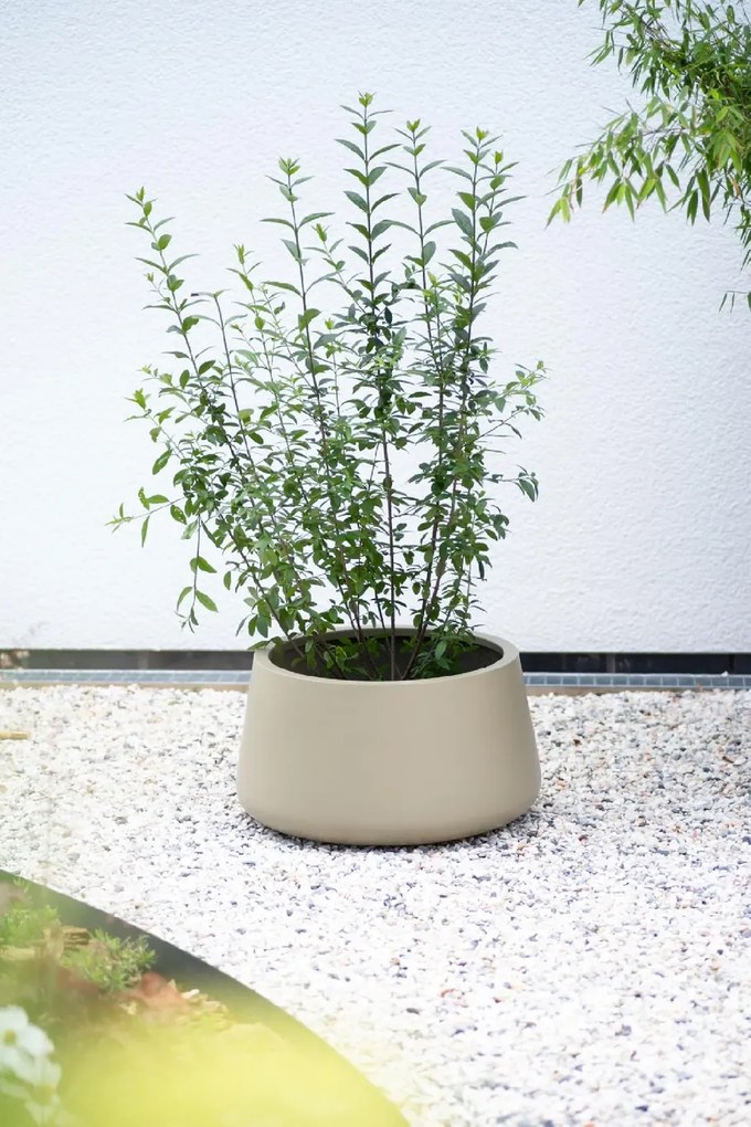 Květináč GORDO, sklolaminát, výška 29 cm, béžový