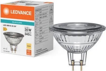 LED žárovka GU5,3 MR16 LEDVANCE 3,4W (35W) teplá bílá (3000K), reflektor 12V 36°