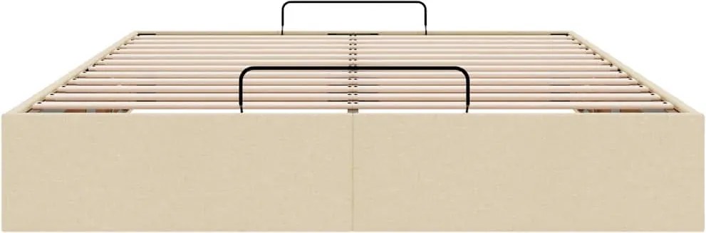 Osmanský rám postele bez matrací krémově 140x190 cm textil 3310880