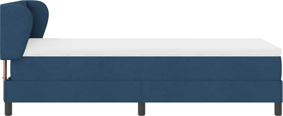 Postel s boxspringem s čelo Modrá 90 x 200 cm textil 3340009