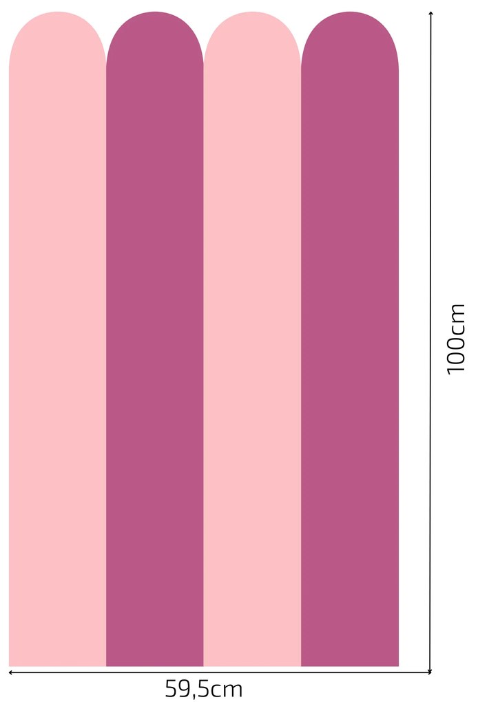 PIPPER. Textilní samolepící tapeta - Oblouk -Bonbónově růžová barva Barva: Bledá, Velikost: 100cm