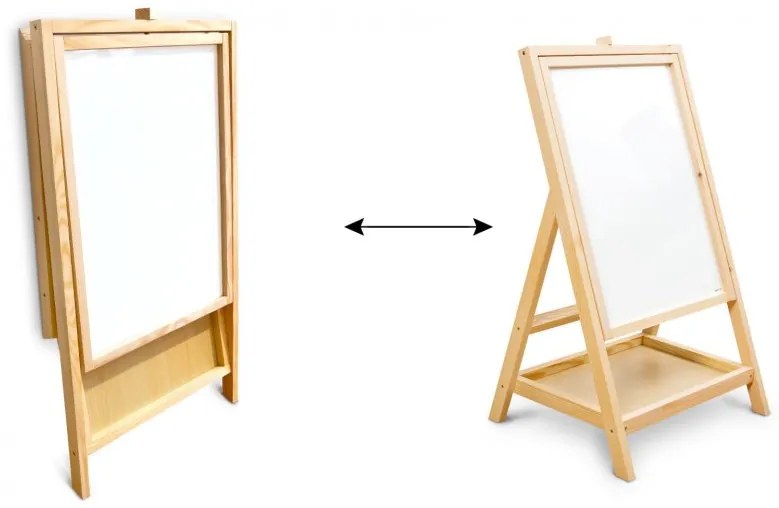 Allboards,Dřevěná, otočná křídová tabule na kreslení pro děti, magnetická, výška 79 cm,KIDS-EASEL02