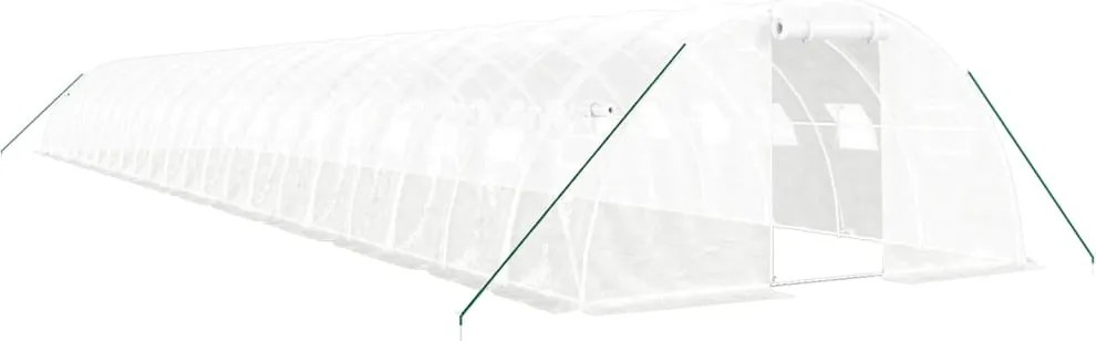 Skleník s ocelovým rámem bílý 88 m² 22 x 4 x 2 m 3188081