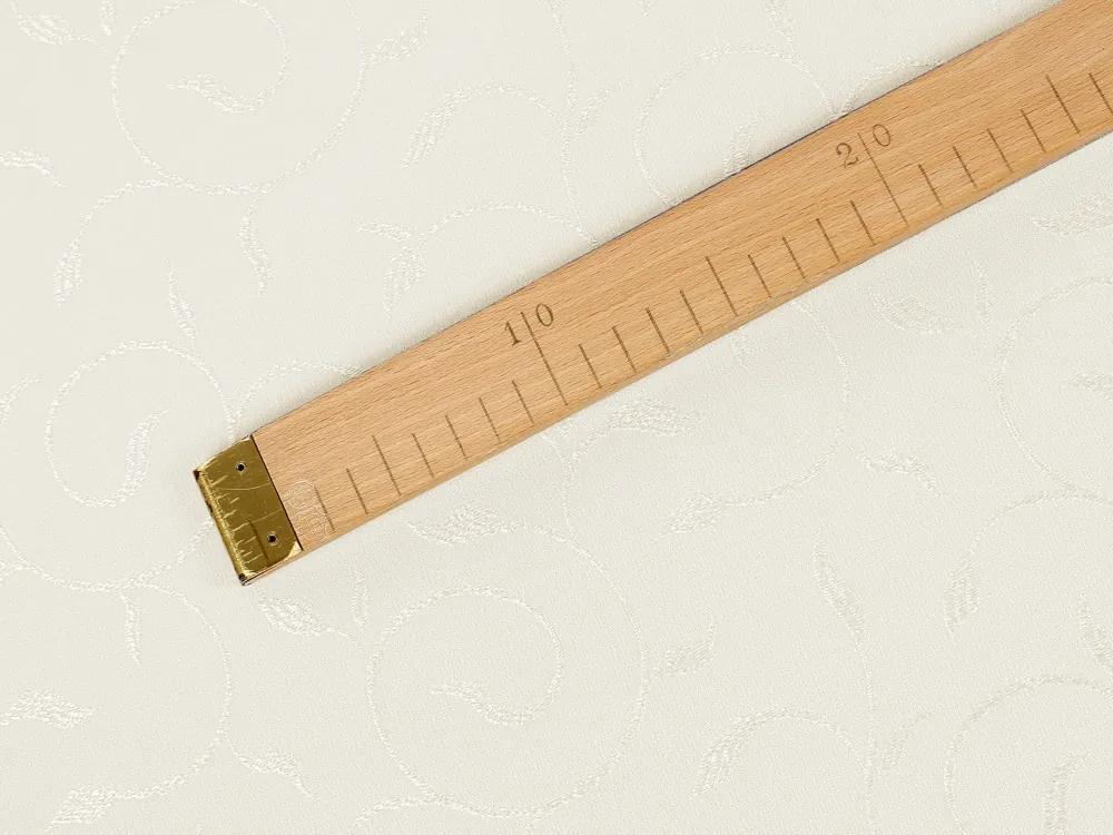 Biante Teflonový kulatý ubrus TF-026 Pnoucí lístky - smetanový Ø 50 cm