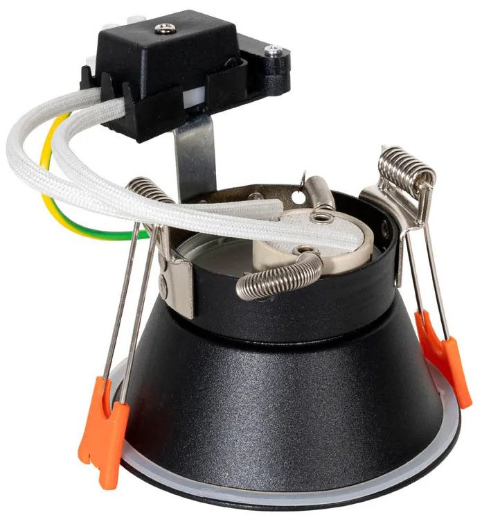 Sada 6 moderních vestavných bodových svítidel černých se zlatou GU10 50mm IP44 - Dept