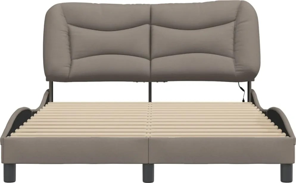 Rám postele s LED bez matrace Hvar Taupe 140x190 cm Látka 3213701