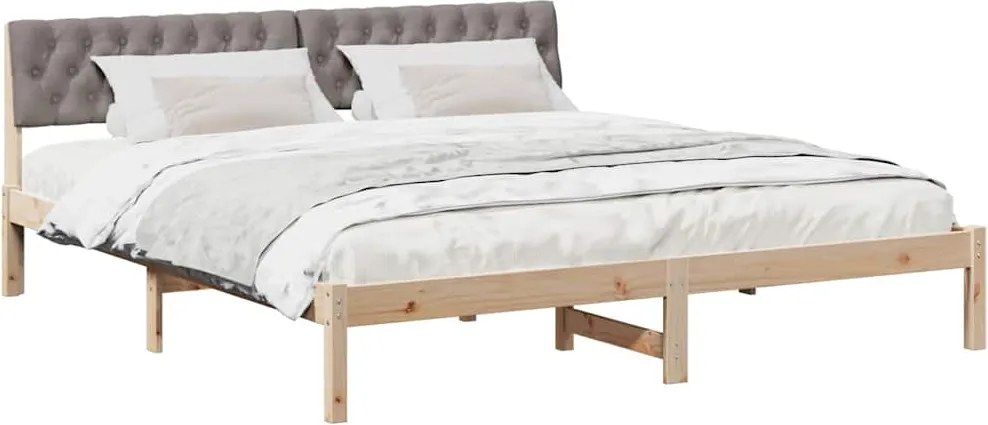 Rám postele Hnědá a taupe 180 x 200 cm Masivní borovicové dřevo 3394346