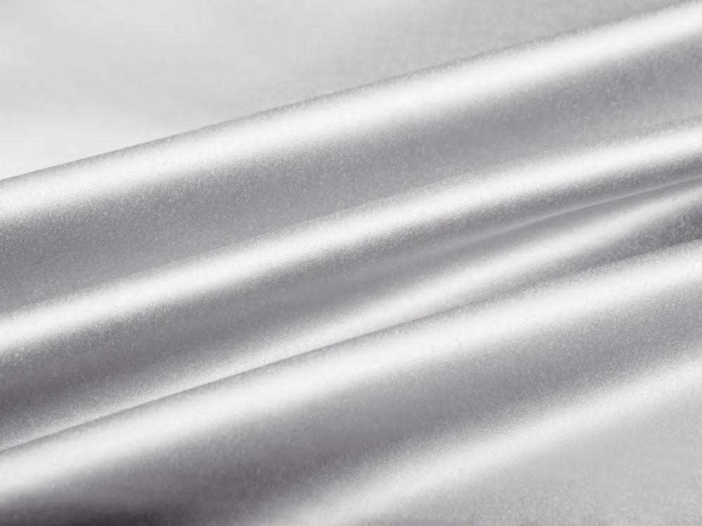 Biante Saténový kulatý ubrus polyesterový Satén LUX-034 Světle stříbrný Ø 130 cm