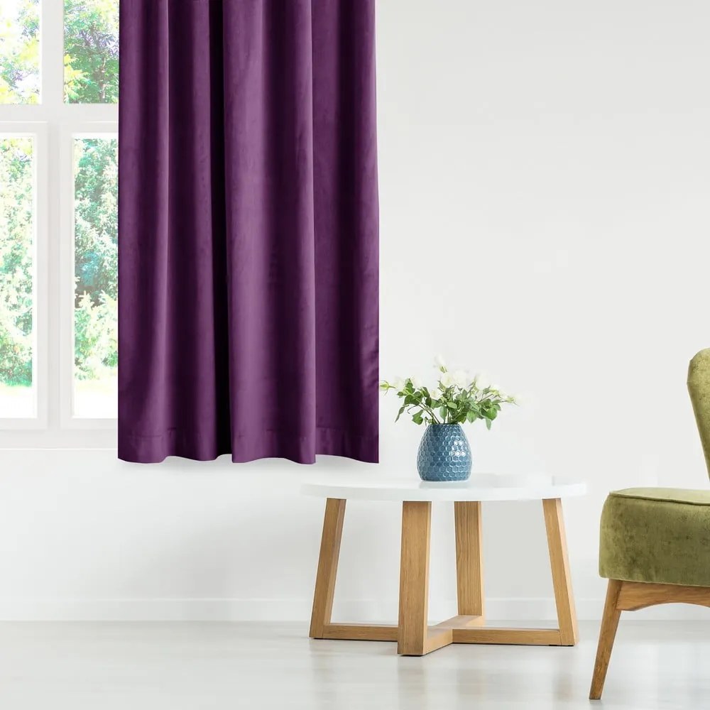 Fialový sametový dimout závěs 140x270 cm Eyelets – Restilo