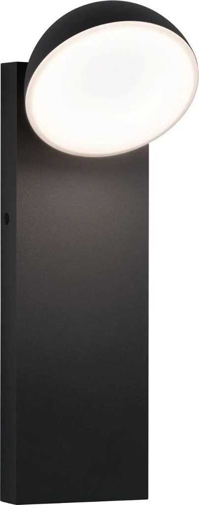 P 94738 LED venkovní nástěnné svítidlo Puka IP44 kruhové 110x125mm 3000K 8,5W 230V antracit hliník - PAULMANN