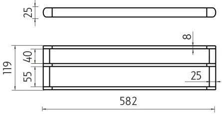 Nimco Držák na ručníky dvojitý, 58 cm NAVA - NA 28061D