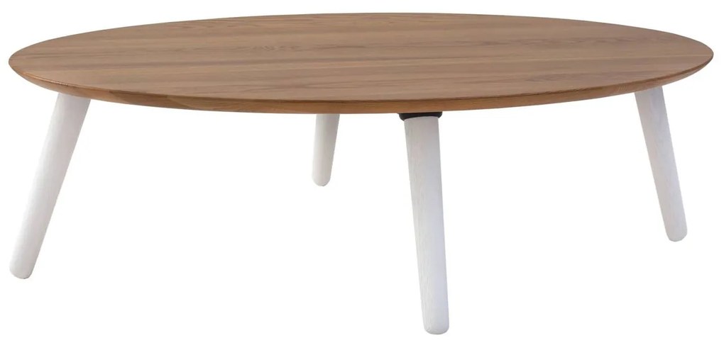 Ragaba Oválný konferenční stolek Otorten M, 110x70x45 cm, dub/bílá