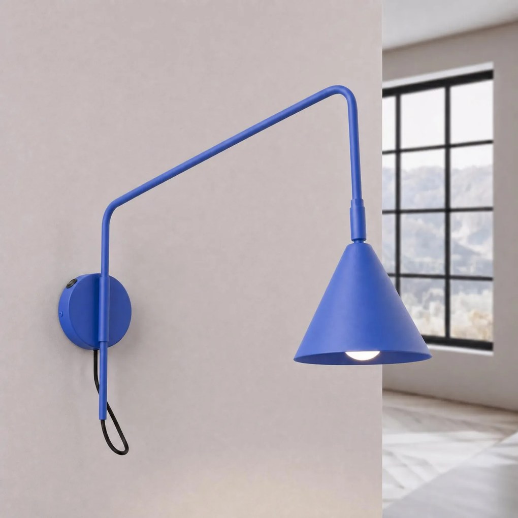 Sollux Lighting Nástěnné svítidlo NOX 1 ultramarín s vypínačem