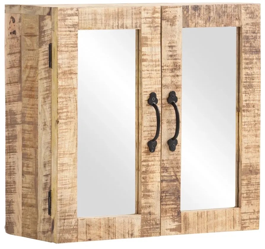 furniture-nabytek.cz - Masivní zrcadlová skříňka Carino z mangového dřeva, lakovaná, hnědá – 52×23×50 cm