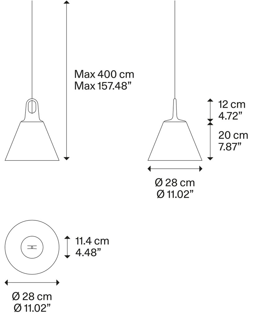 Lodes Závěsné svítidlo Jim Cone, Ø 28 cm, 1xE27 Barva: Matná champagne, Barva struktury: Šedá