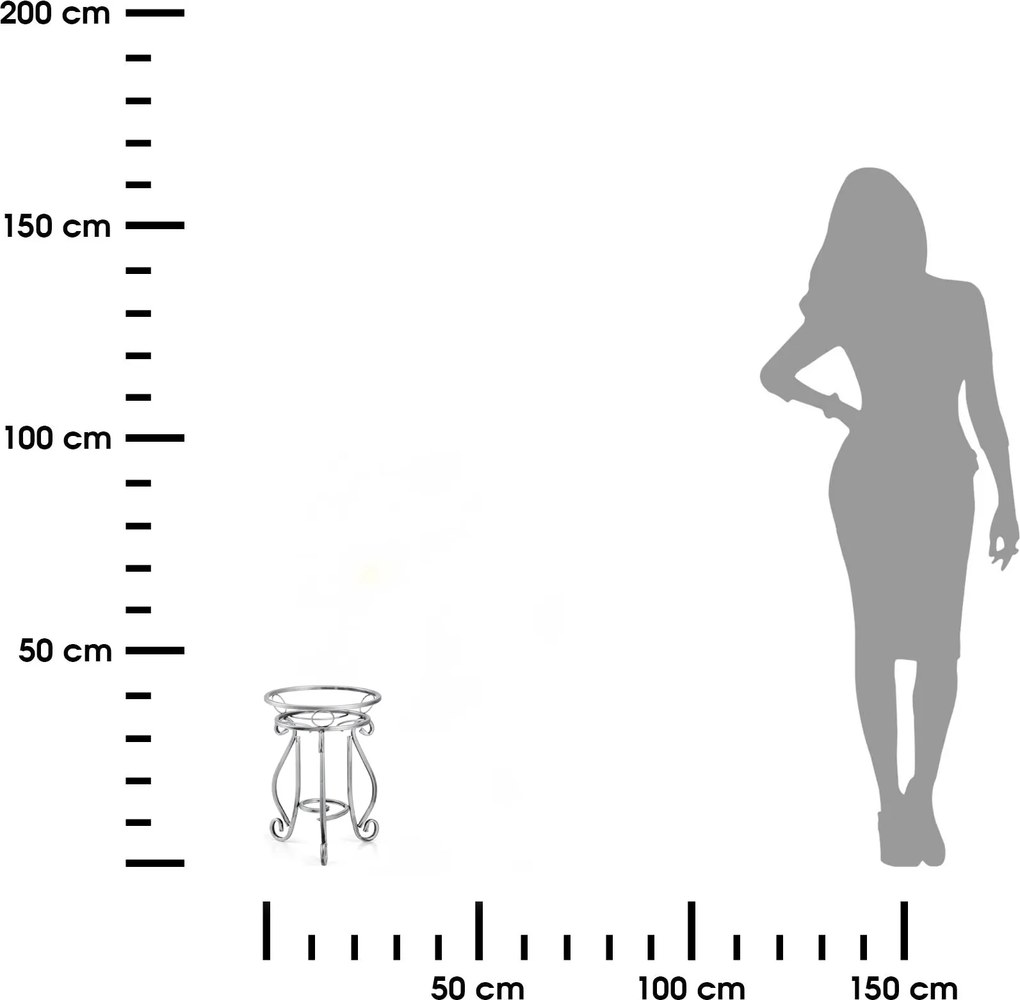 STOJAN NA KVĚTINÁČ SHANU 37X29 CM STŘÍBRNÁ