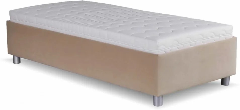 Zvýšená čalouněná postel s úložným prostorem NEPTUN 90x200, béžová BLANÁŘ