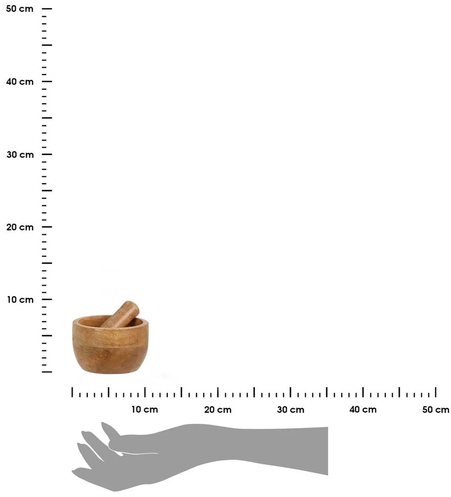Dřevěný hmoždíř Mango, 10x6,5 cm