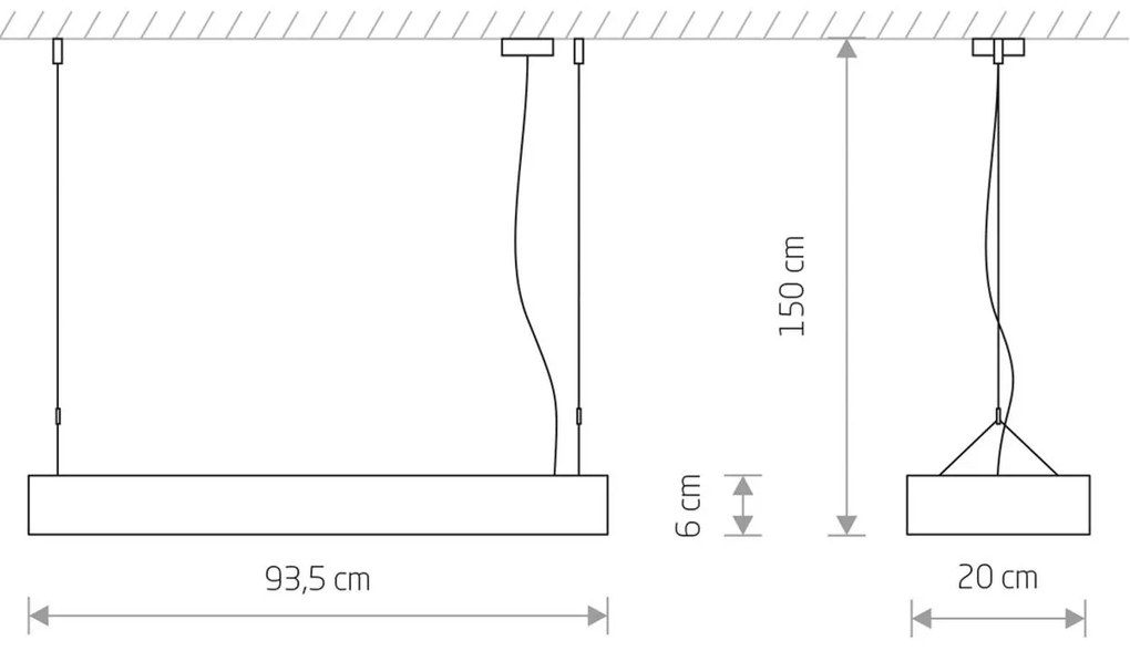 Měkké závěsné světlo bílé 93,5 cm