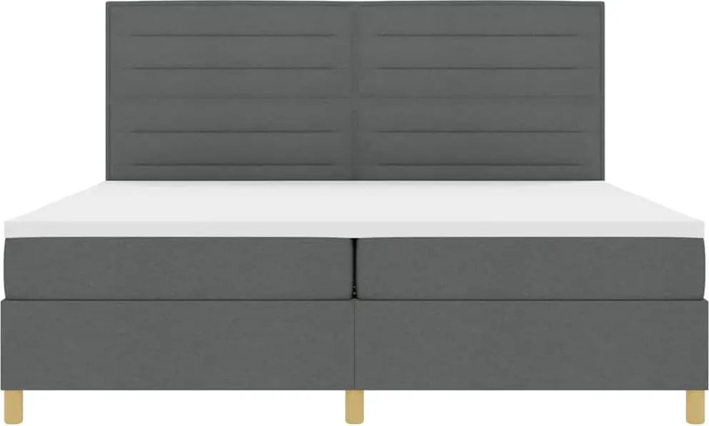Postel s boxspringem s matrací Tmavě šedá 200 x 200 cm textil 3339568