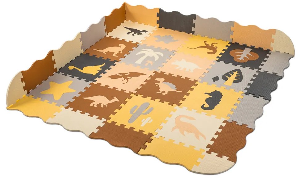 Creative Corner Pěnová podložka na puzzle / ohrádka 36el. dinosauři 143cm x 143cm x1cm