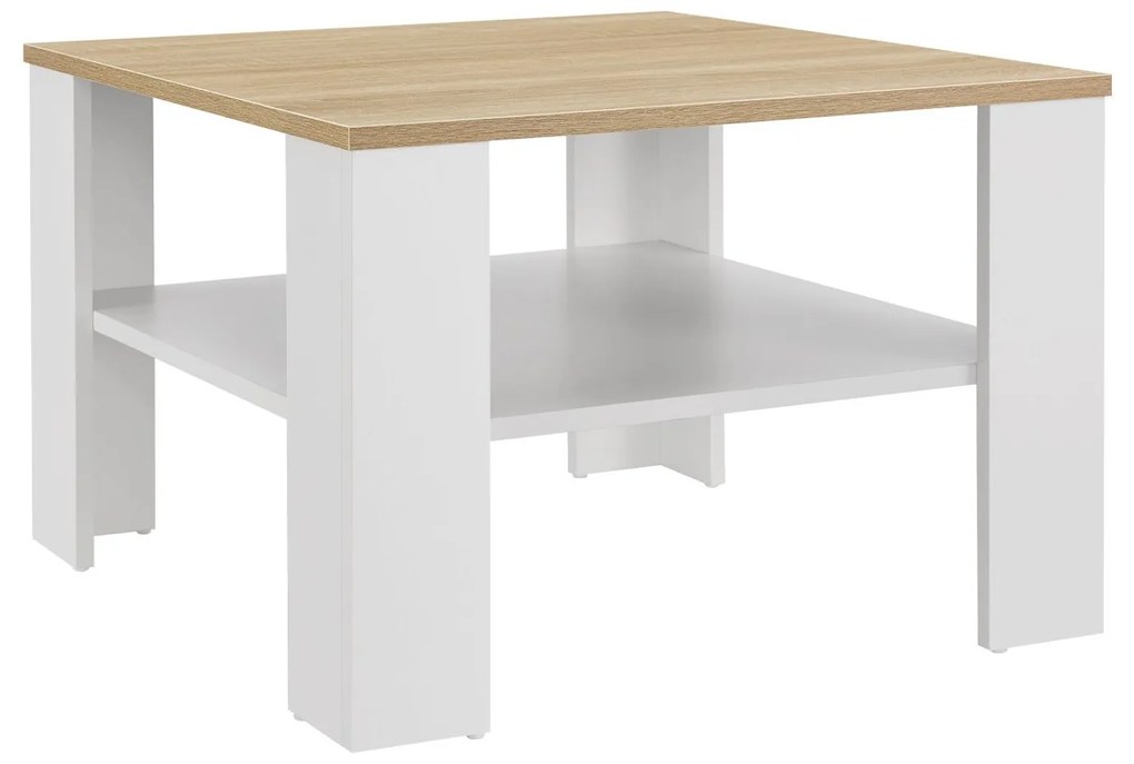 InternetovaZahrada - Konferenční stolek 60x60cm - bílý/dřevo