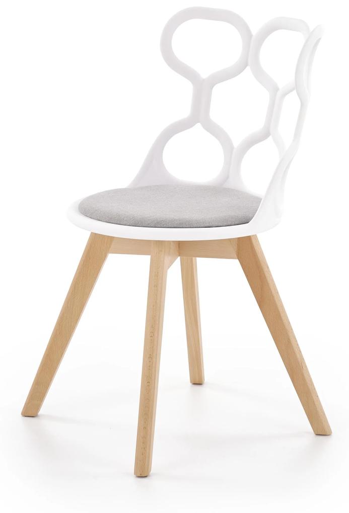 Jídelní židle K308 bílá / světle šedá