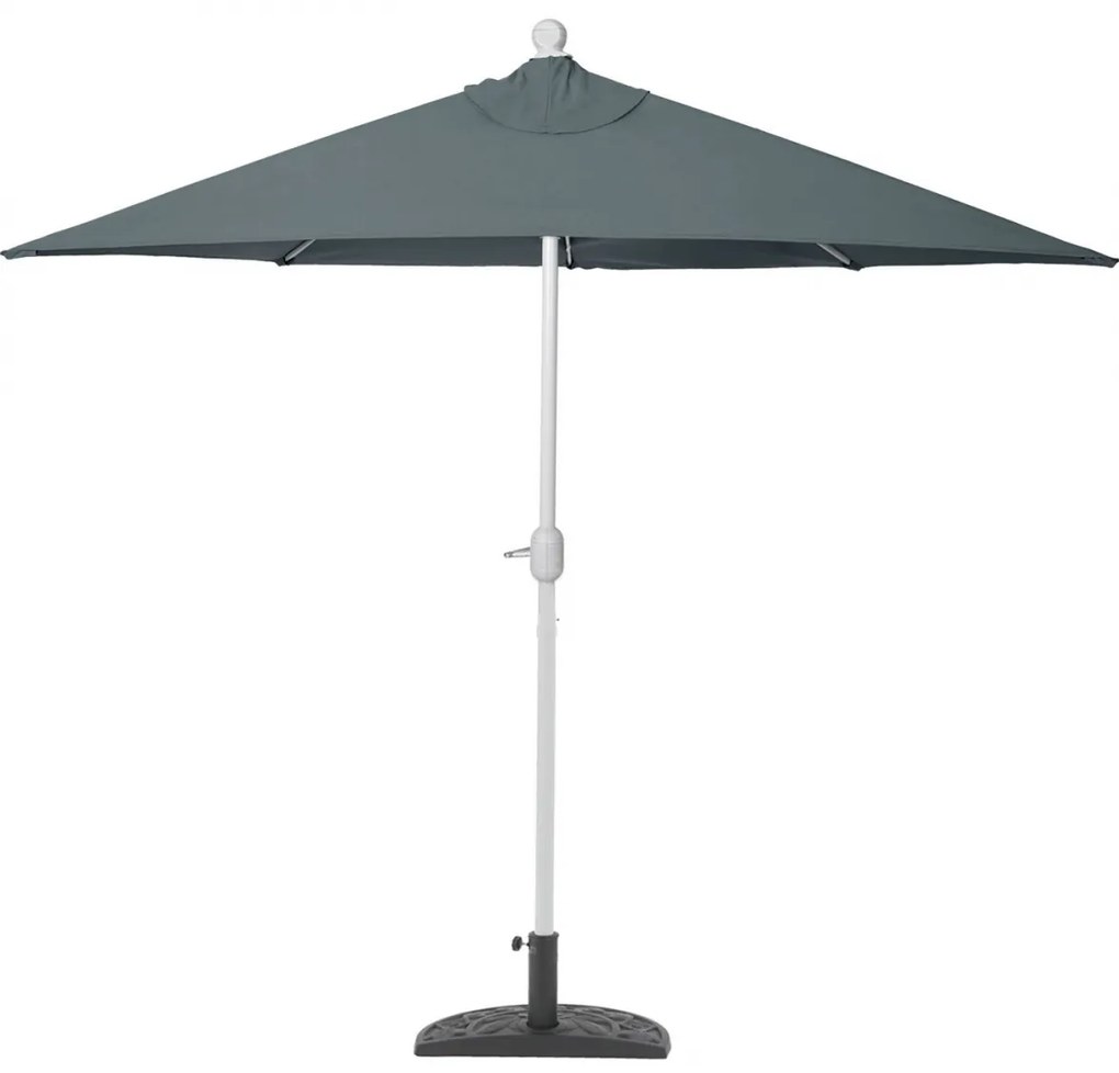 Slunečník půlkruh Parla - polyester/hliník - 270cm antracit se stojanem