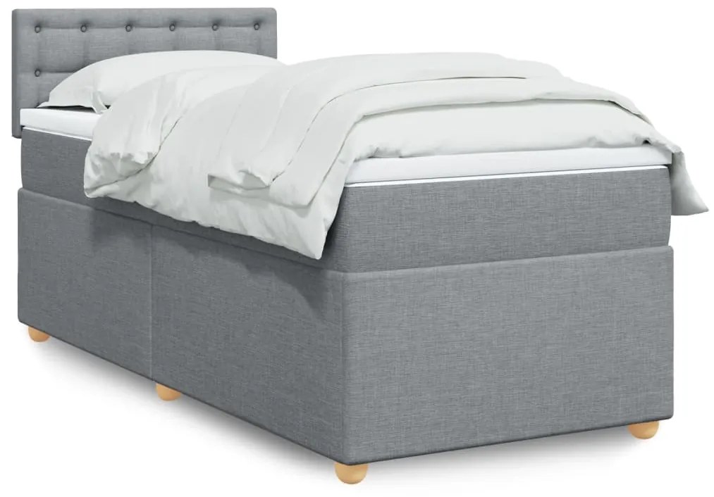 Box spring postel s matrací světle šedá 80 x 200 cm textil 3288821