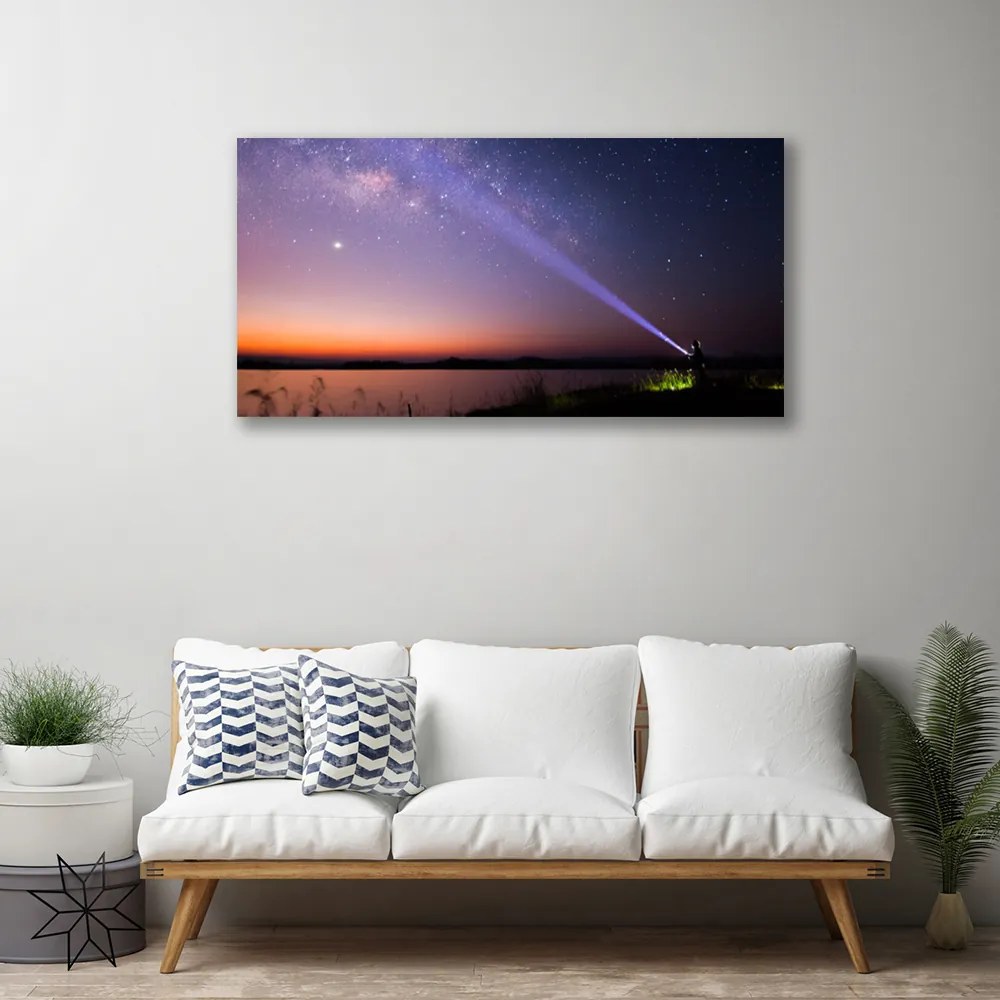 Obraz na plátně Hvězdy Noc Mlěčná Dráha 100x50 cm