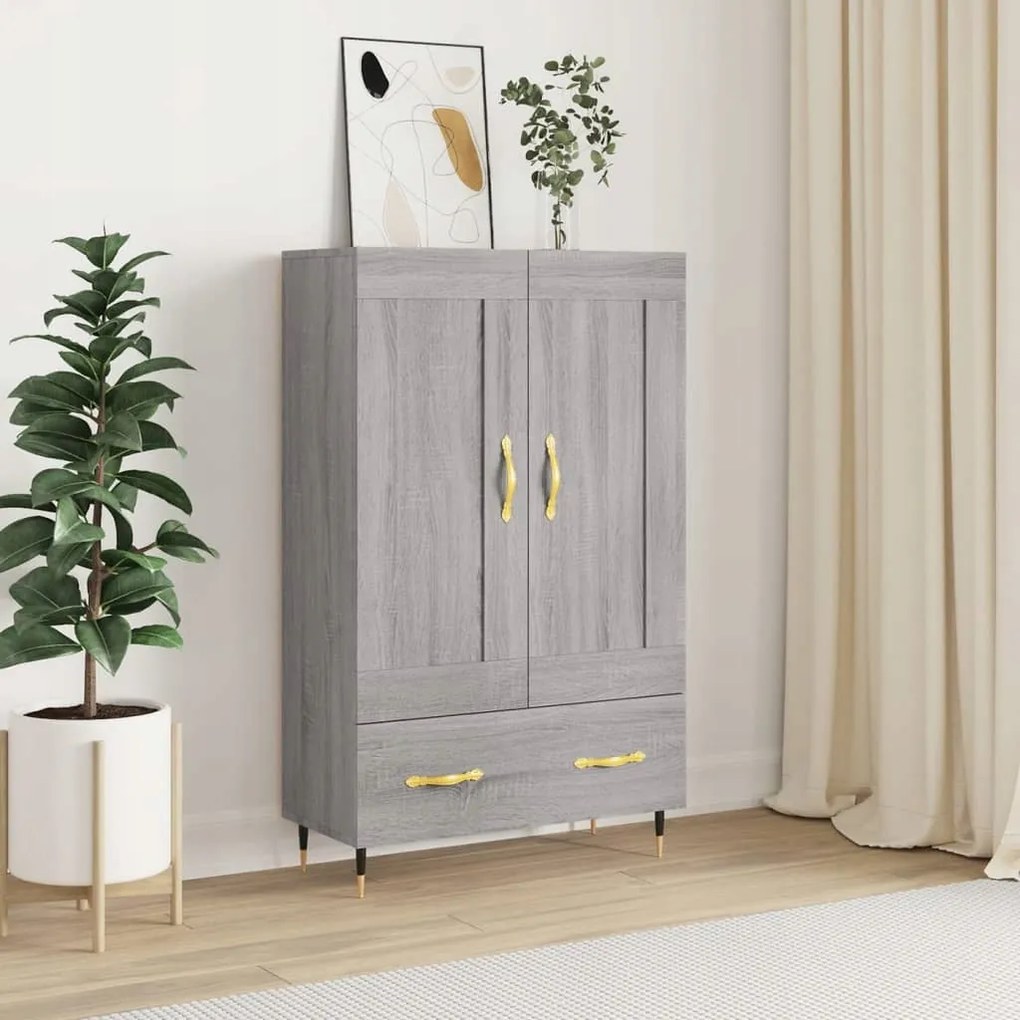 Fionshop 263916959 Skříň highboard šedá sonoma 69,5 x 31 x 115 cm kompozi
