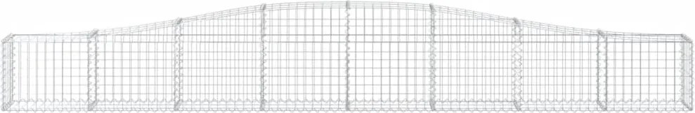 Klenuté gabionové koše 4 ks 400x30x40/60 cm pozinkované železo 3145789