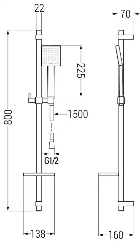 Mexen Royo DQ45 vanová sada, Černá - 72213DQ45-70