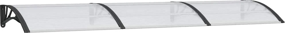 Vchodová stříška černá a průhledná 300 x 75 cm polykarbonát 153578