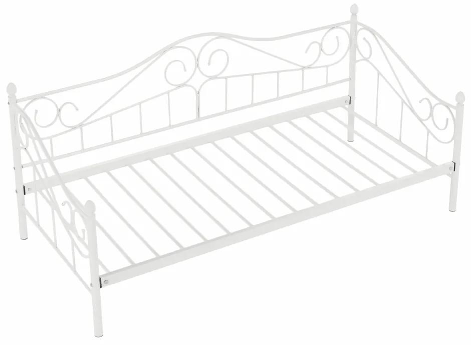 Tempo Kondela Kovová postel DAINA 90x200, bílá