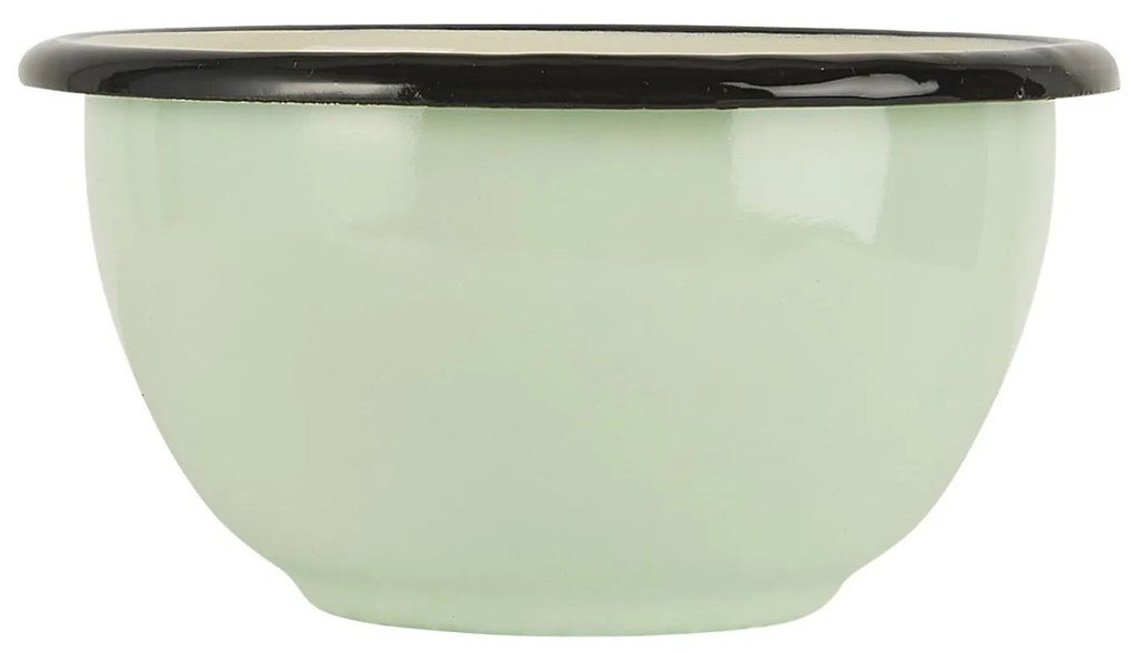 IB LAURSEN Smaltovaná miska Light Green Ø10,5cm, zelená barva, smalt