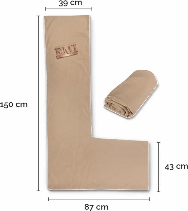 Barevný povlak na těhotenský polštář Snug L EMI, cappuccino