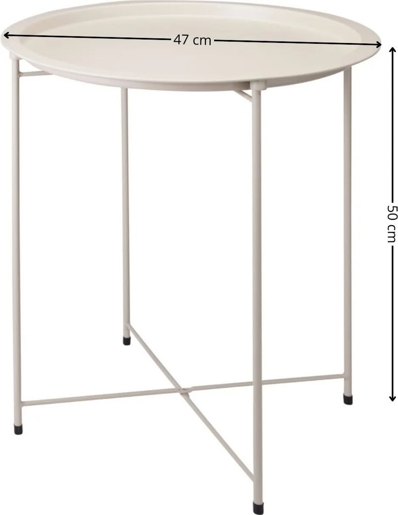 Odkládací stolek Zovy 47 cm béžový