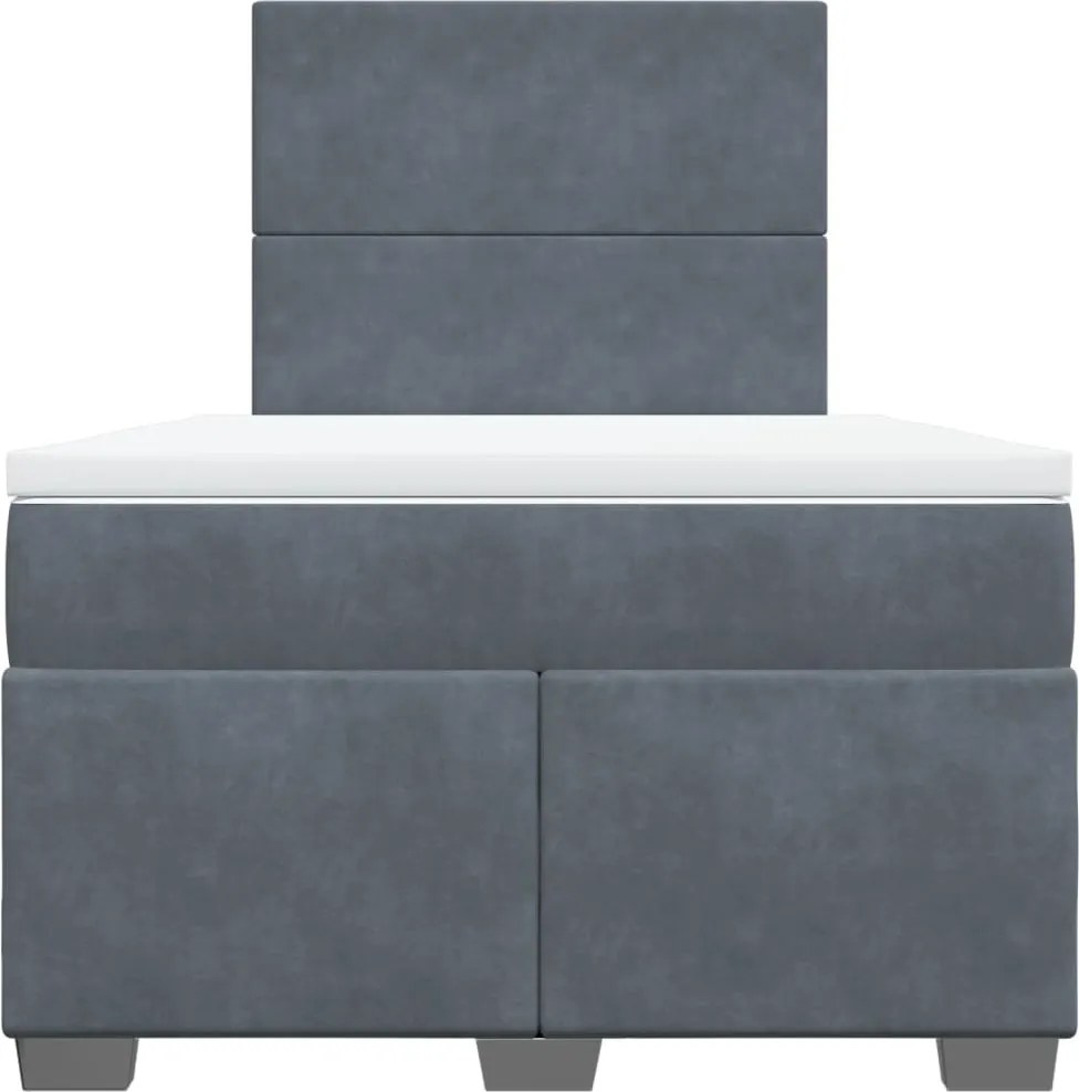 Box spring postel s matrací tmavě šedý 120x190 cm samet 3293153