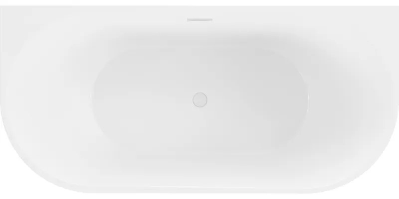 Mexen Oval, volně stojící nástěnná vana 150 x 75 cm, bílá-černá, bílý přepad, 52671507575-20