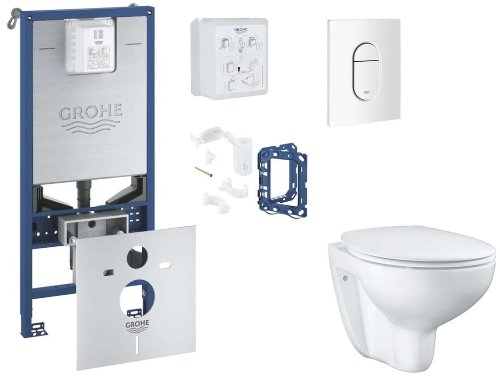 Grohe Rapid SLX - Set předstěnové instalace, klozetu, sedátka SoftClose, tlačítka Arena Cosmopolitan a sady pro vhazování tablet, alpská bílá SANI11BB3134