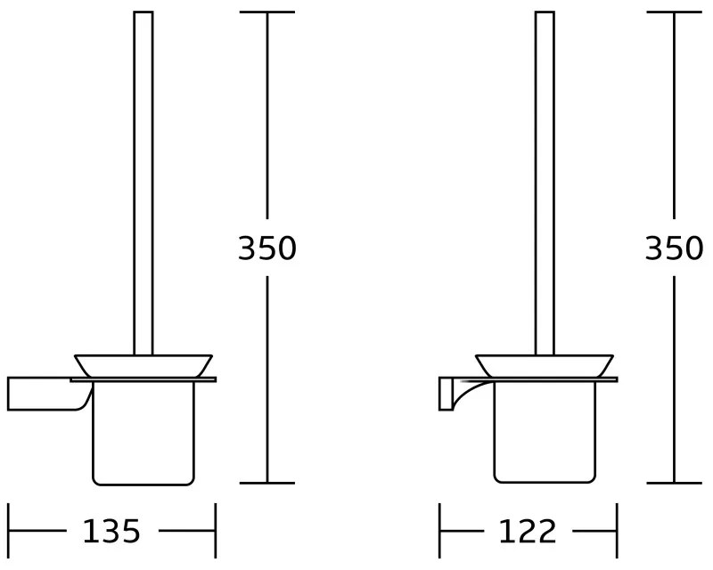 Mexen Rino, záchodový wc kartáč, zlatý lesklý, 7027050-50