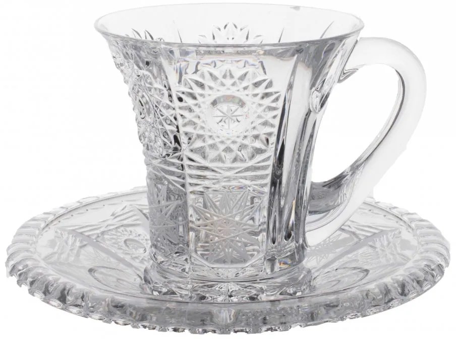 Broušený čajový set, Royal Crystal, WELLINGTON, 75 ml