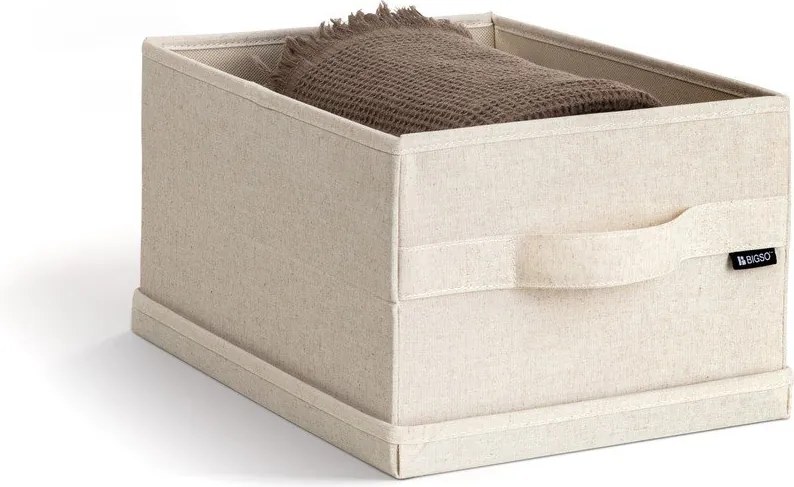 Béžový látkový úložný box s víkem 27x36x19 cm Soft Storage Small – Bigso