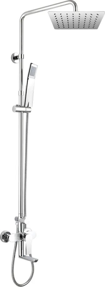 Mereo Mereo, Nástenná baterie Dita 150mm se sprch.soupravou,otoč.ramínkem, ruční a talíř.sprchou slim 200x200mm, CBE60101SDD