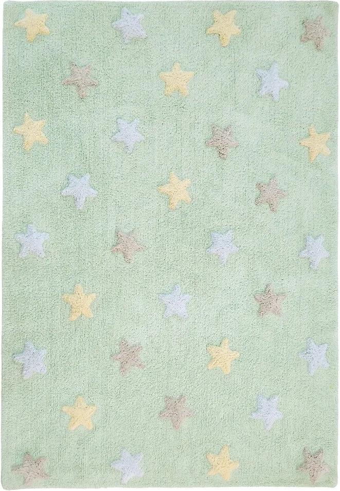 Lorena Canals koberce Bio koberec kusový, ručně tkaný Tricolor Stars Soft Mint 120x160