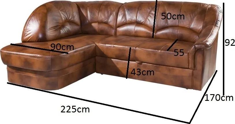 Casarredo - Komfort nábytek Rohová sedací souprava JOLANA, rozkládací s úložným prostorem, kůže | potah: Kůže S-42,Umístění rohu: roh na pravé straně