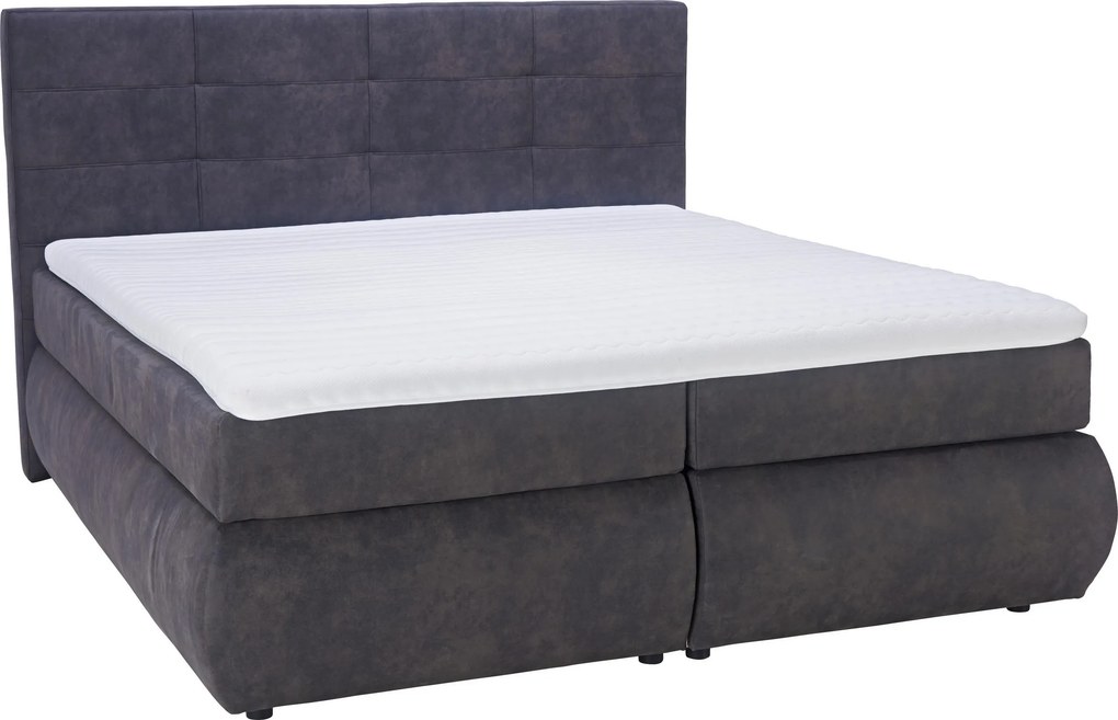 XXXLutz POSTEL BOXSPRING, 180/200 cm, tmavě šedá Voleo - Manželské postele - 001902003902