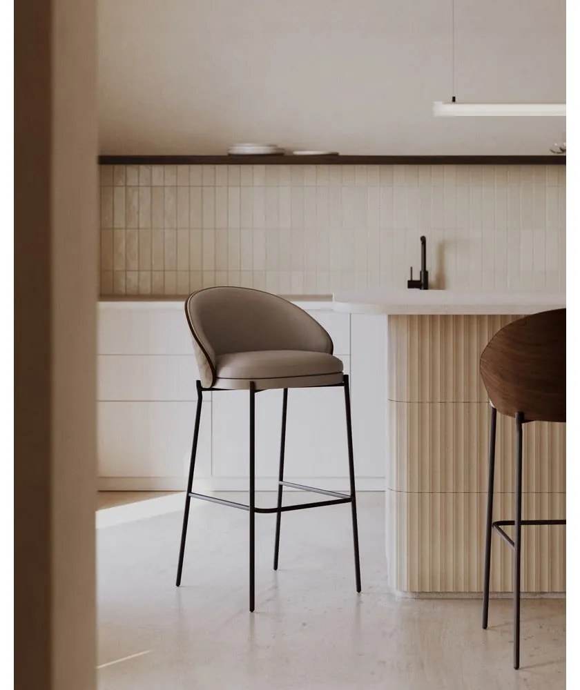 Hnědá barová židle (výška sedáku 65 cm) Eamy – Kave Home